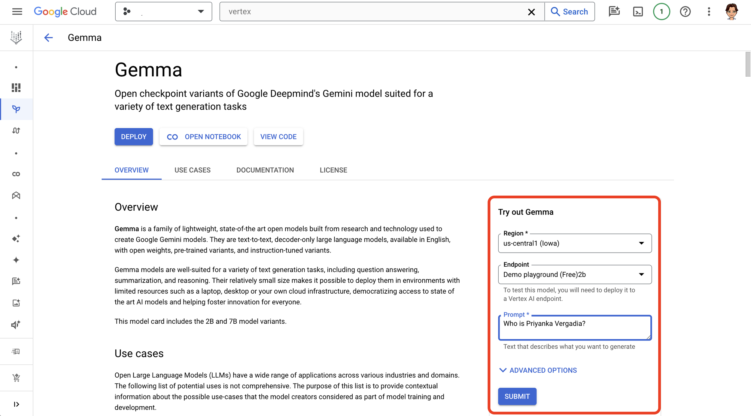 How to use Gemma models in Google Cloud? — The Cloud Girl